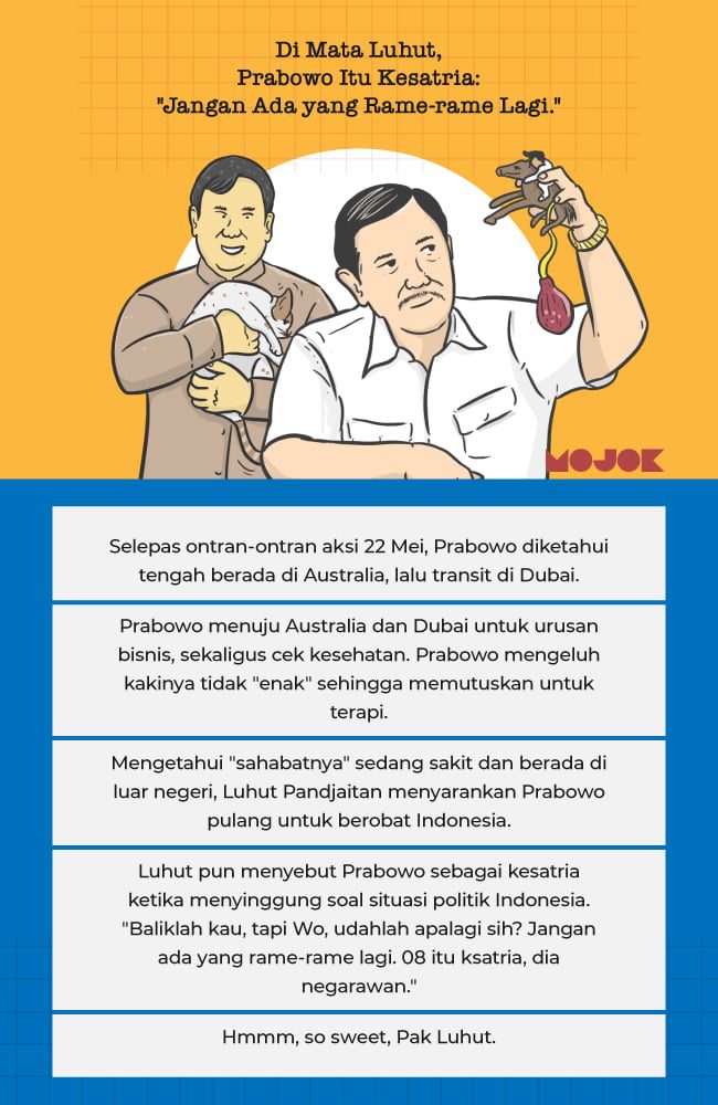 Di Mata Luhut, Prabowo Itu Kesatria: "Jangan Ada yang Rame-rame Lagi ...