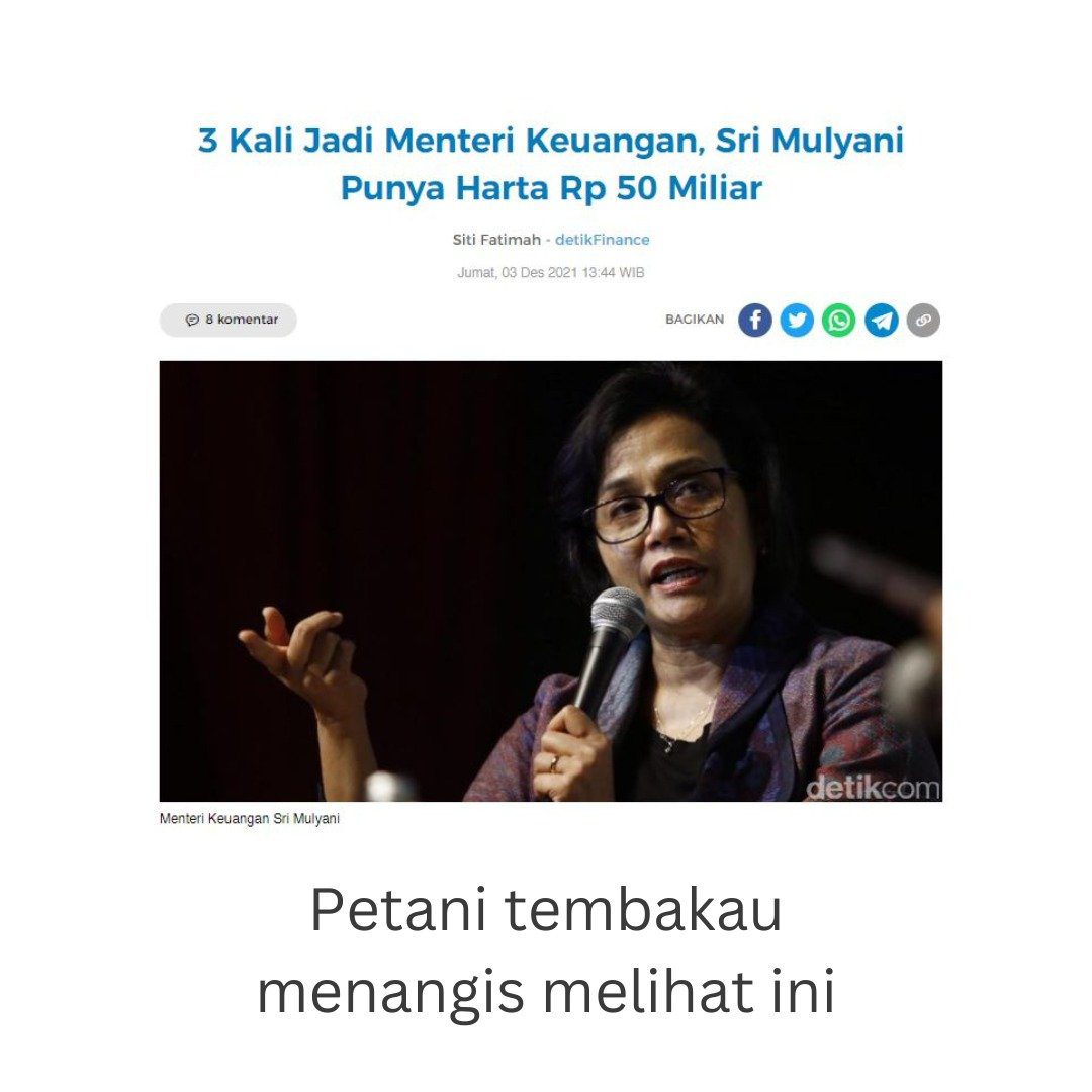 Meme Sri Mulyani Beredar di Medsos setelah Naikkan Cukai Rokok