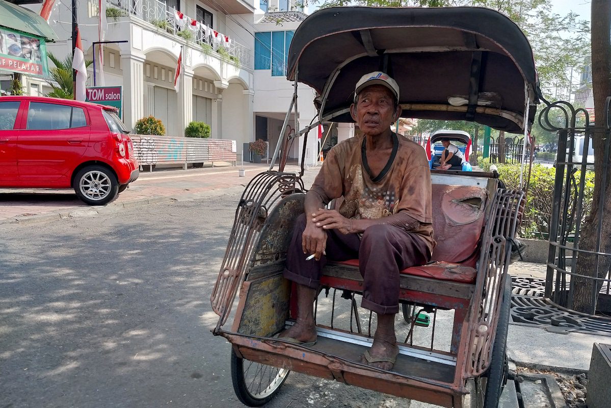 Nestapa Tukang Becak di Kawasan Sumbu Filosofi Jogja
